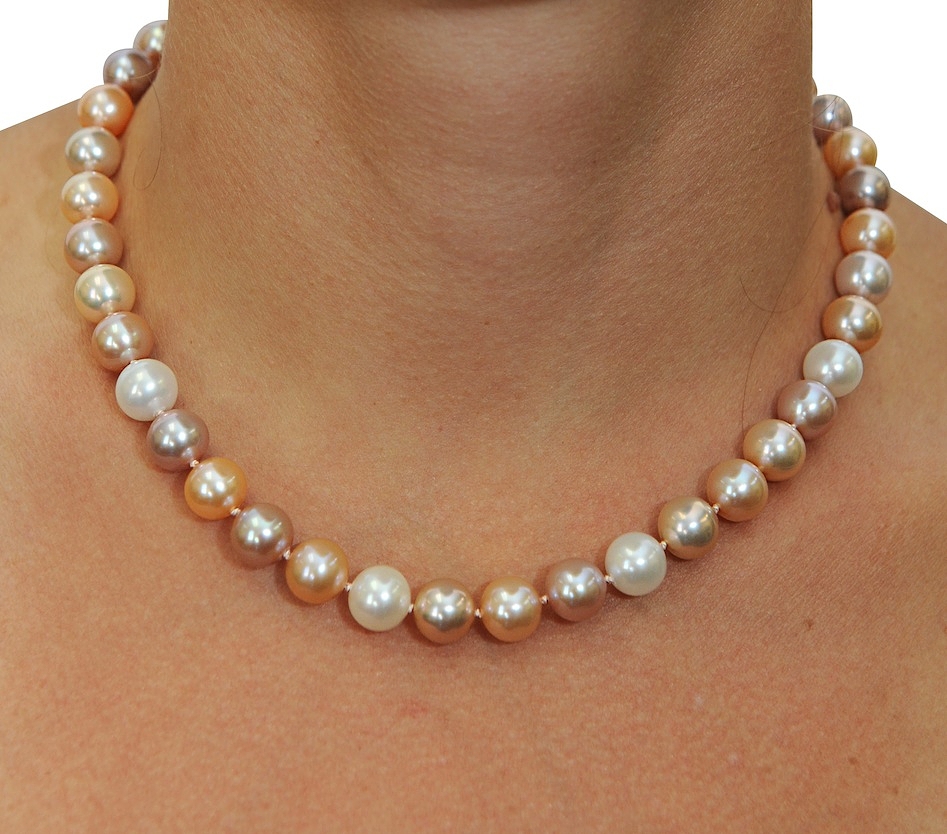 10 11mm Multicolor Freshwater Pearl Necklace