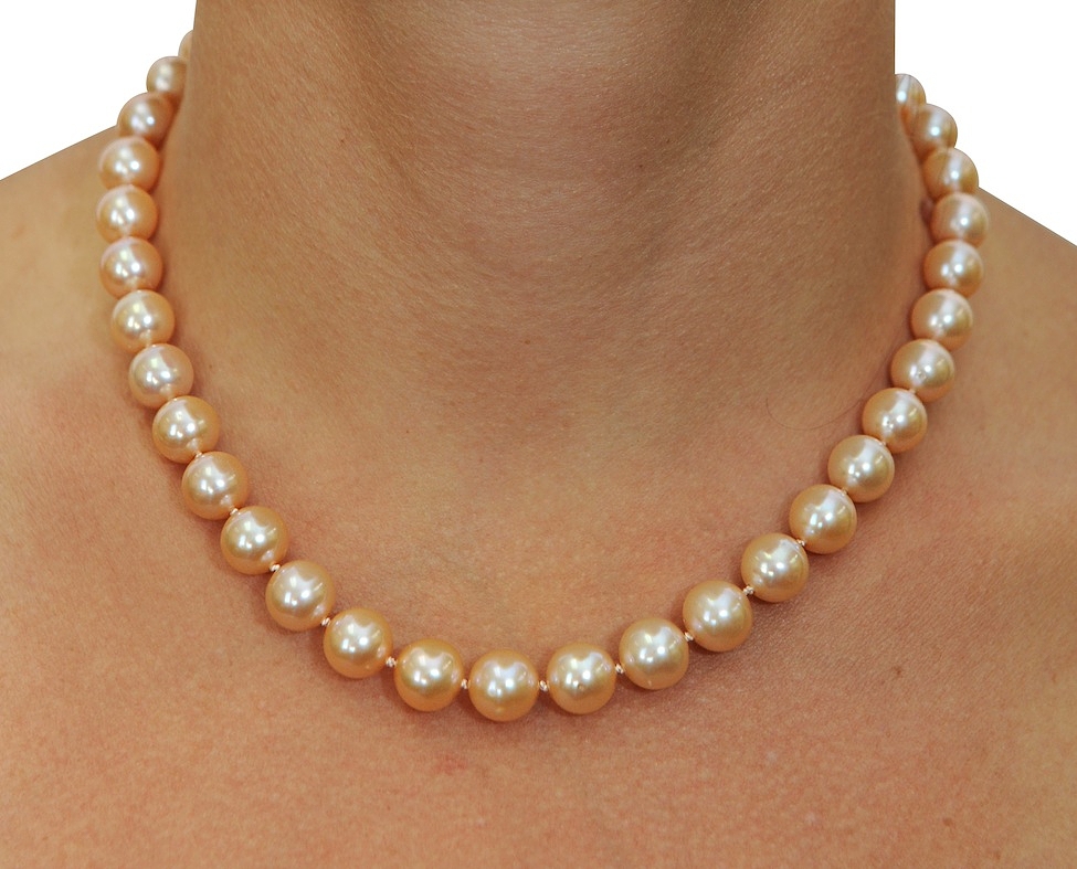 10-11mm Peach Freshwater Pearl Necklace