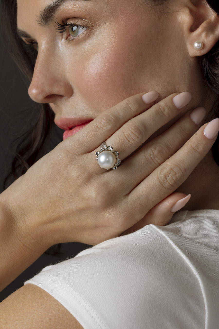 South Sea Pearl & Diamond Robin Ring