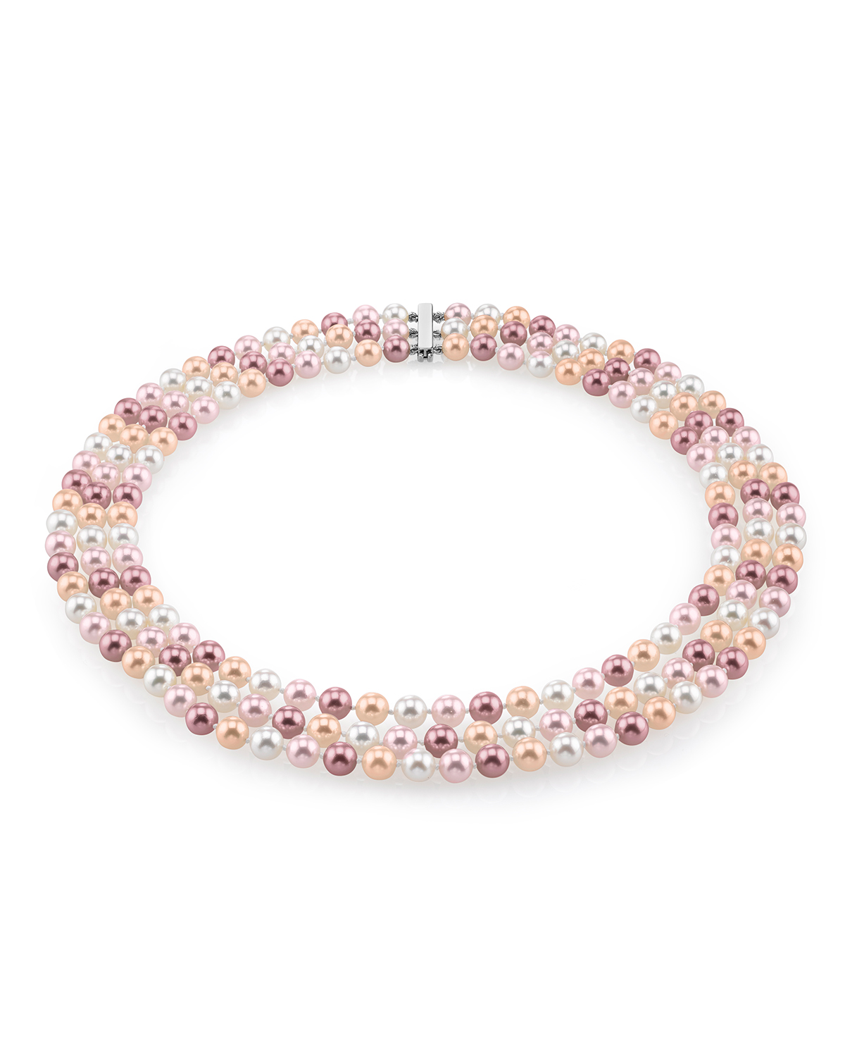 7-8mm Triple Strand White Freshwater Pearl Necklace 7-8mm Triple Strand White Freshwater Pearl Necklace
